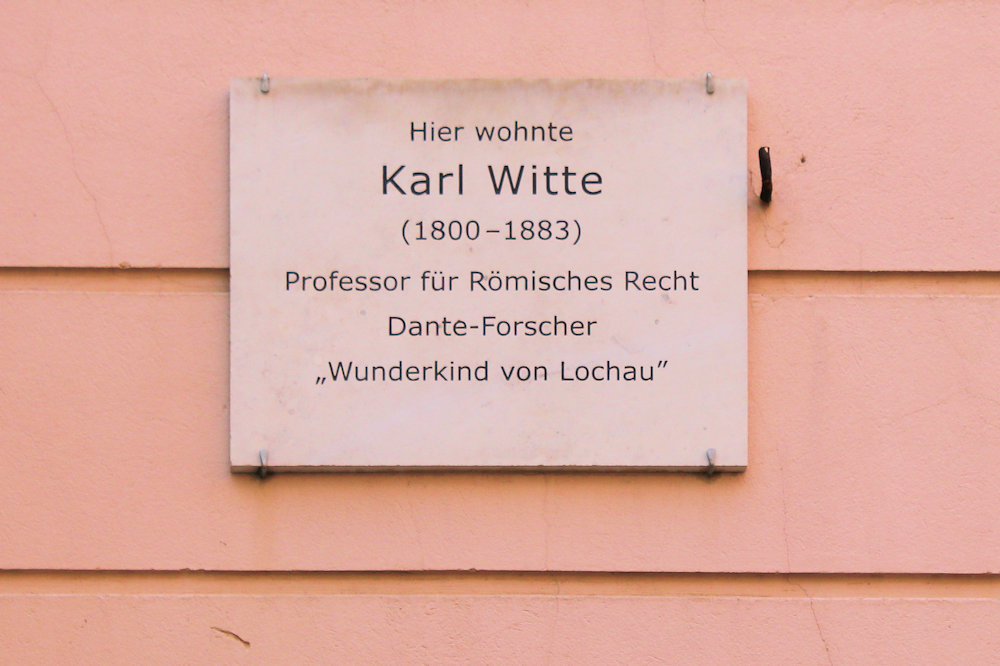 Gedenktafel für Karl Witte in Halle (Saale) (Altstadt, Stadt Halle ...