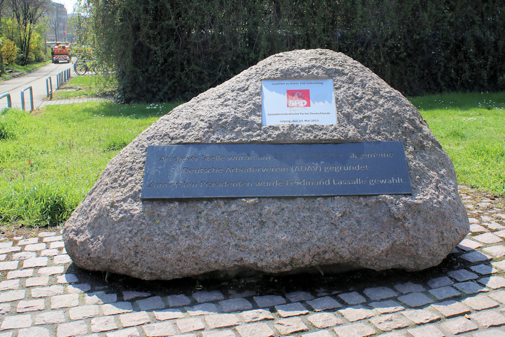 Gedenkstein für die Gründung des Allgemeinen Deutschen Arbeitervereins ...